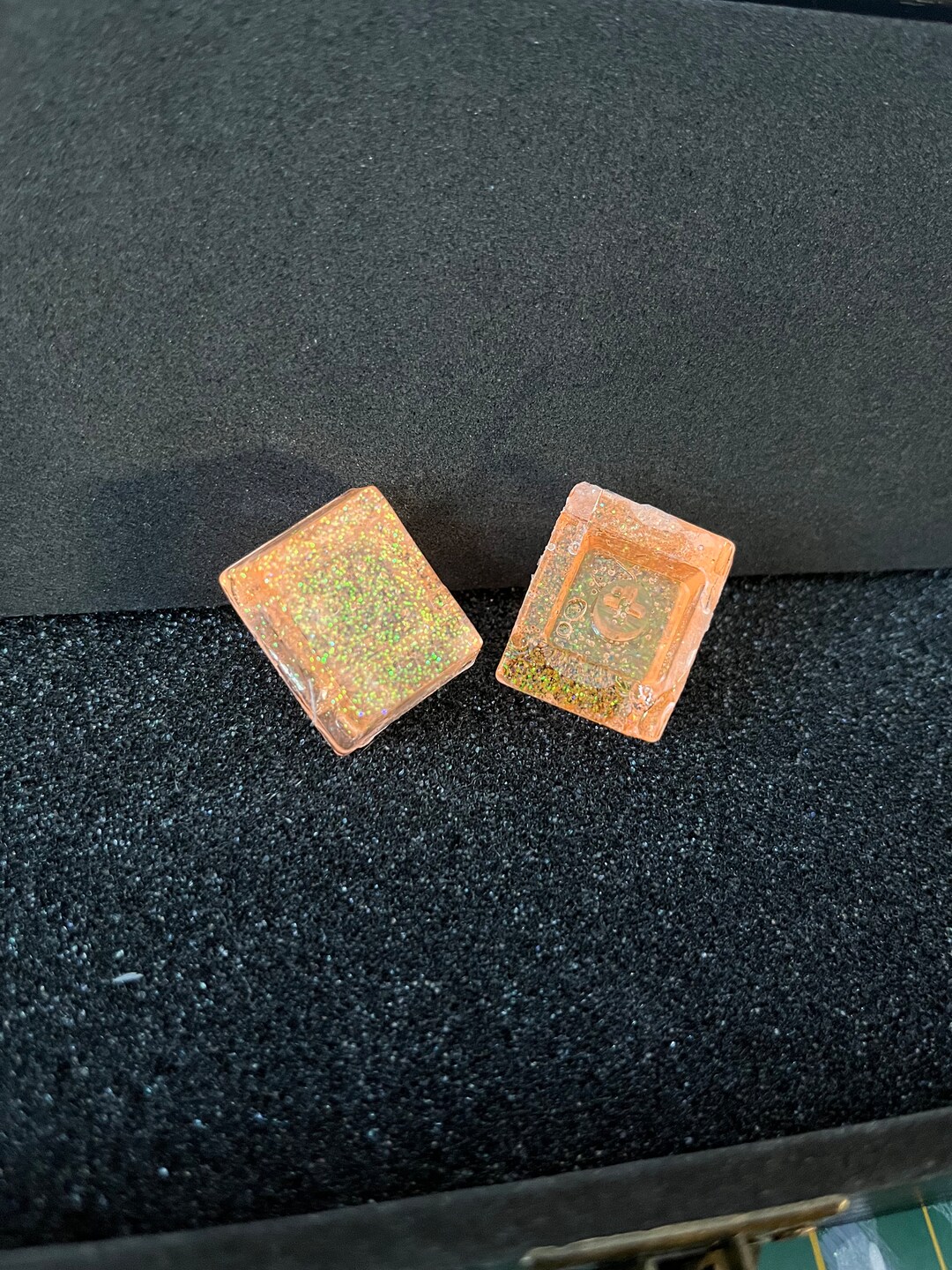 Orange Fire Glitter Ooze Cross Peg Keycap for Mechanical Keyboard (1 ...