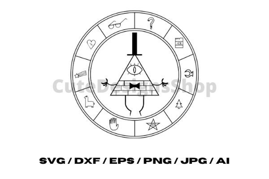 Bill Cipher Gravity Falls svg png jpg dxf ai eps / Cricut | Etsy