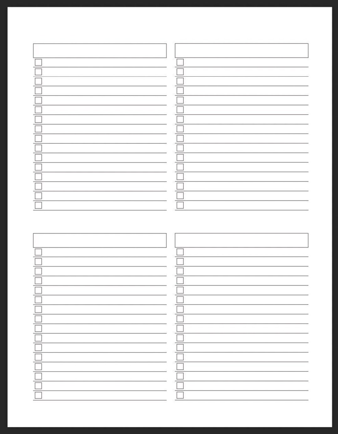 Basic Blank Checklist Printable to Do List Minimalist - Etsy