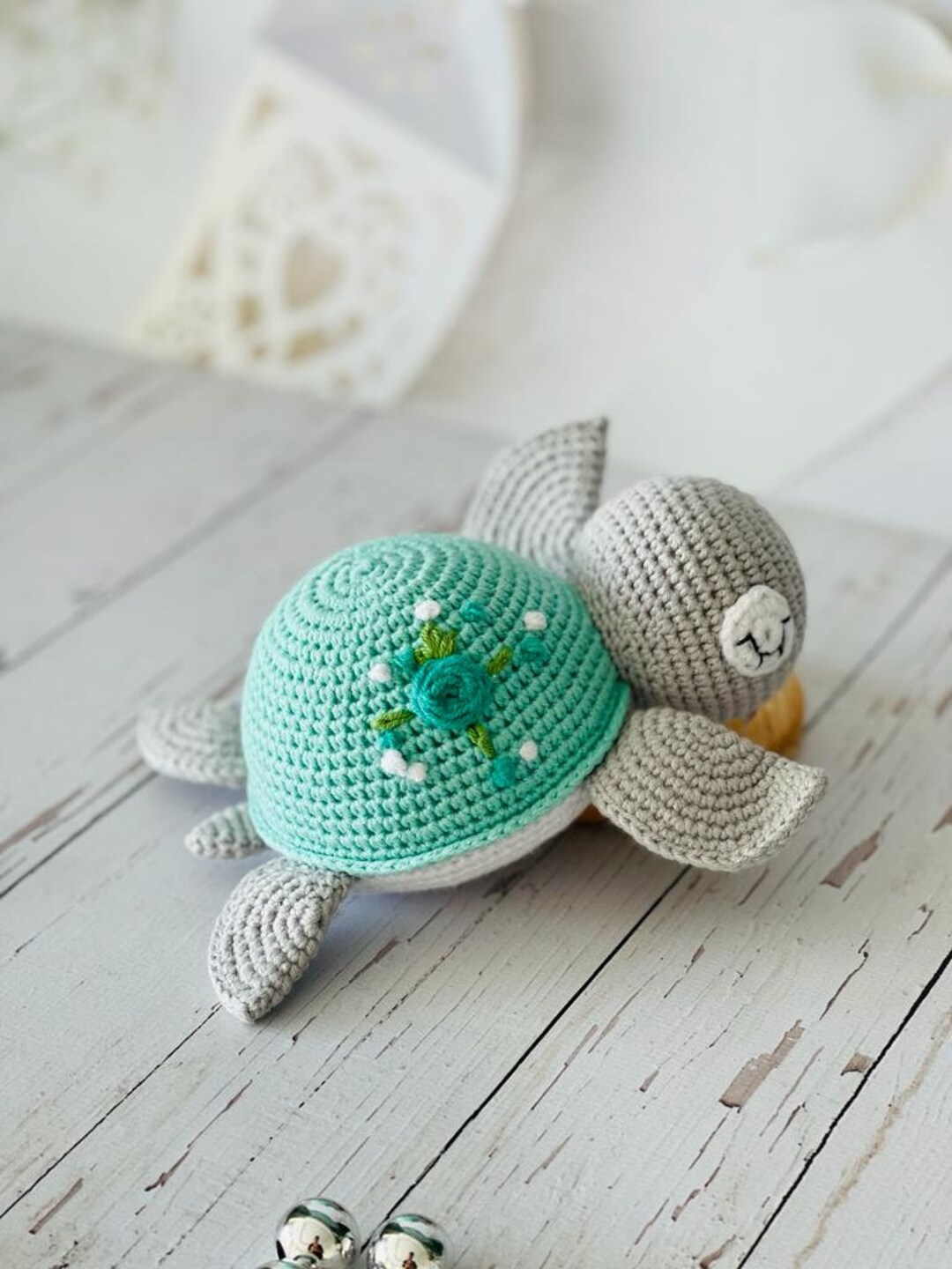 Handmade Crochet Turtle - Perfect for Imaginative Play and Nursery ...