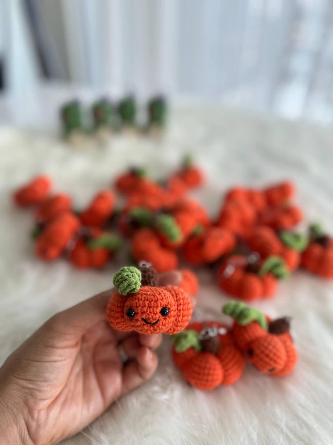 Pumpkin Keychain, Crochet Pumpkin, Pumpkin Keyring - Etsy UK