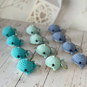 Handmade Crochet Whale and Octopus Keychains Colorful Crochet Keychains ...