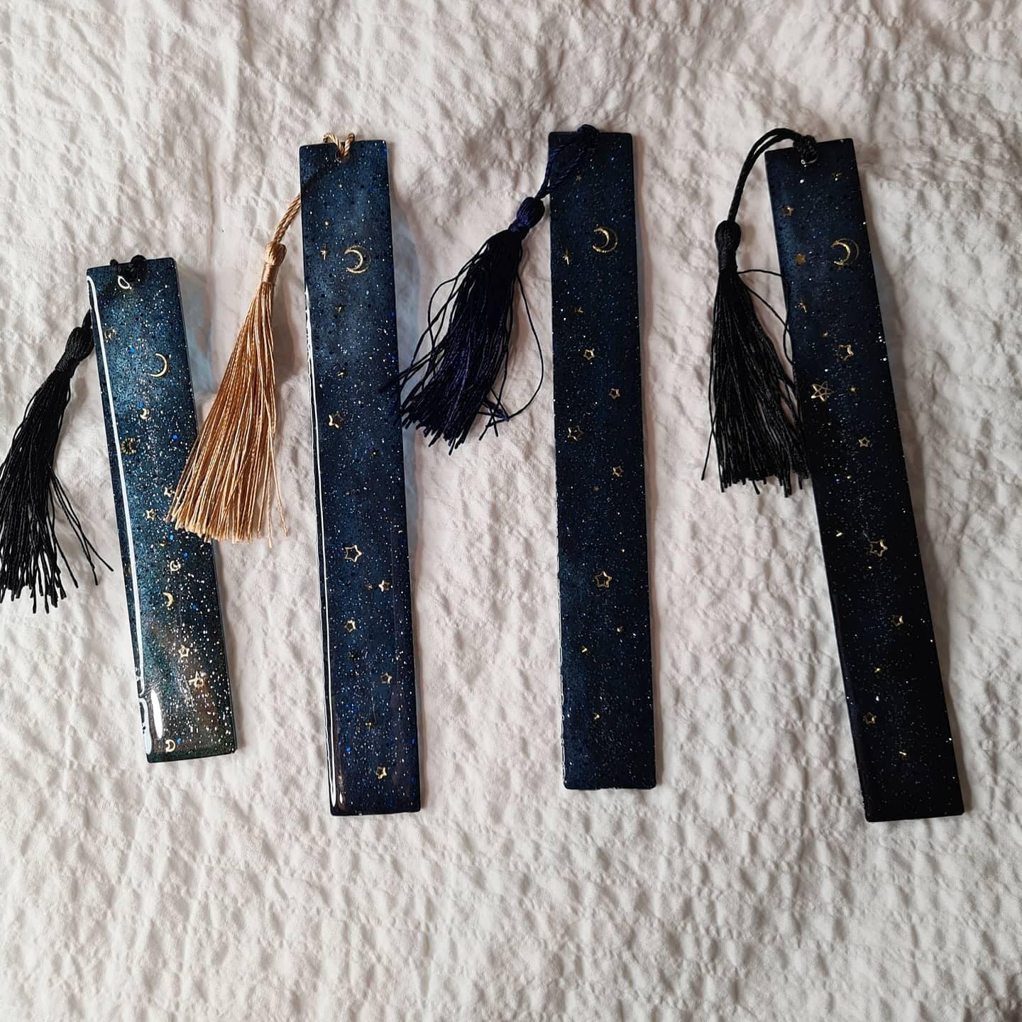 Starry Skies Bookmark Moon Stars Galaxy Space Celestial Lunar Astrology ...