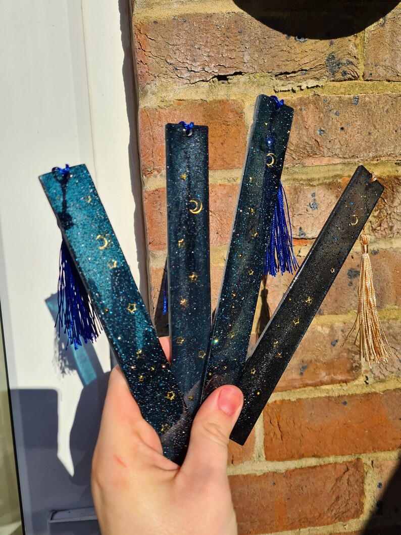 Starry Skies Bookmark Moon Stars Galaxy Space Celestial Lunar Astrology ...