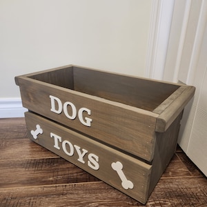 Large Handmade Wooden Dog Toy Box: Pine Pet Storage Crate - Etsy