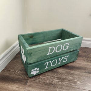 Wooden Dog Toy Box With Vinyl Letters | Dog Box | Dog Toy Crate | Pet ...