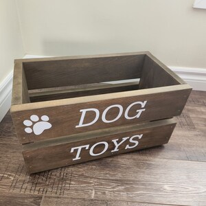 Wooden Dog Toy Box With Vinyl Letters | Dog Box | Dog Toy Crate | Pet ...