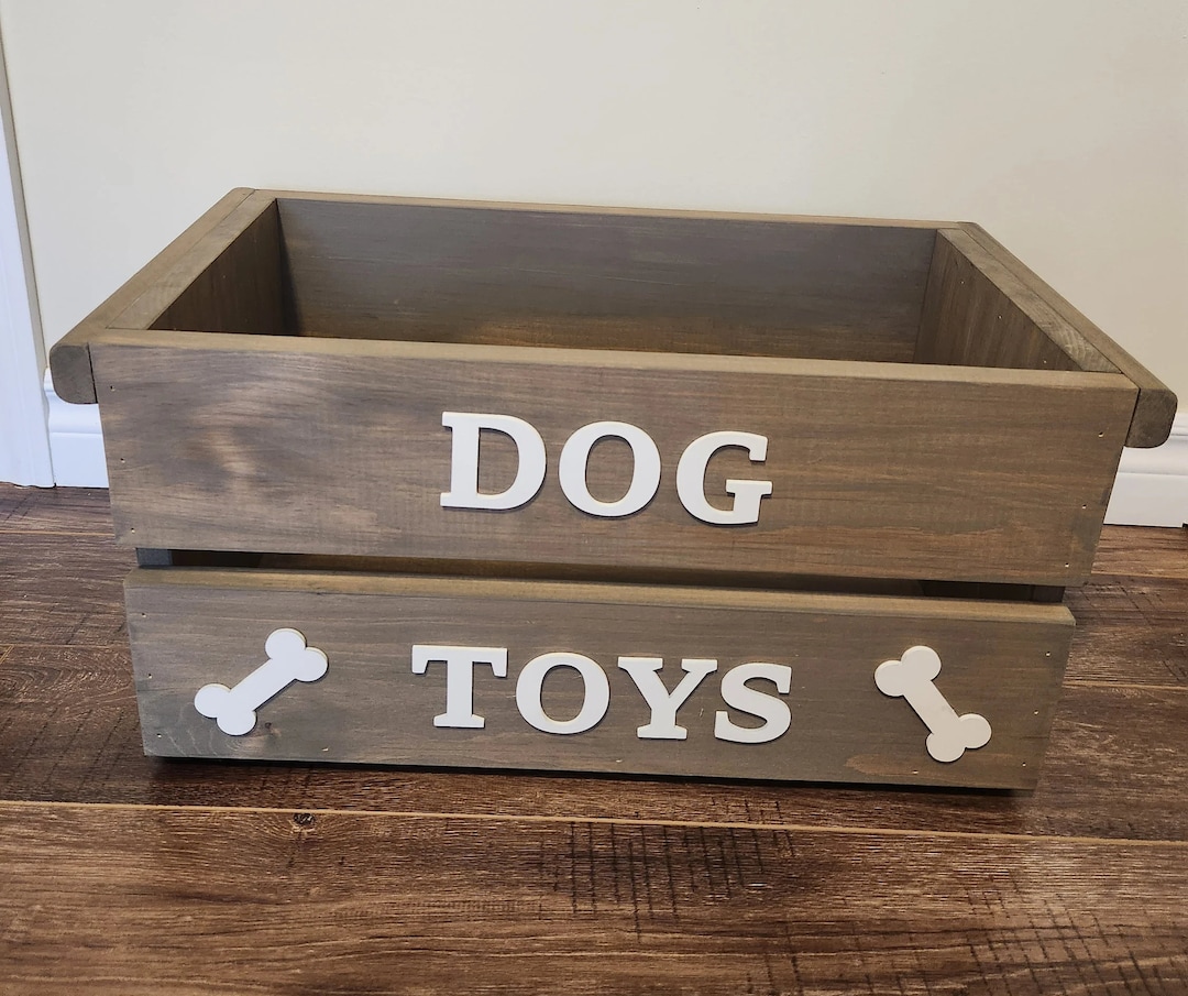 Large Handmade Wooden Dog Toy Box: Pine Pet Storage Crate - Etsy