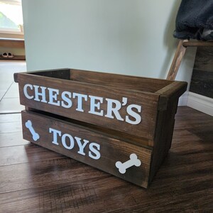Personalized Large Wooden Dog Box | | Dog Box | Dog Toy Crate | Pet Toy ...