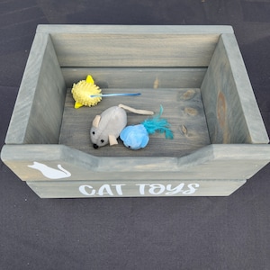 Cat Toy Box With Front Cut Out | Small Cat Toys Storage | Catnip Toy ...