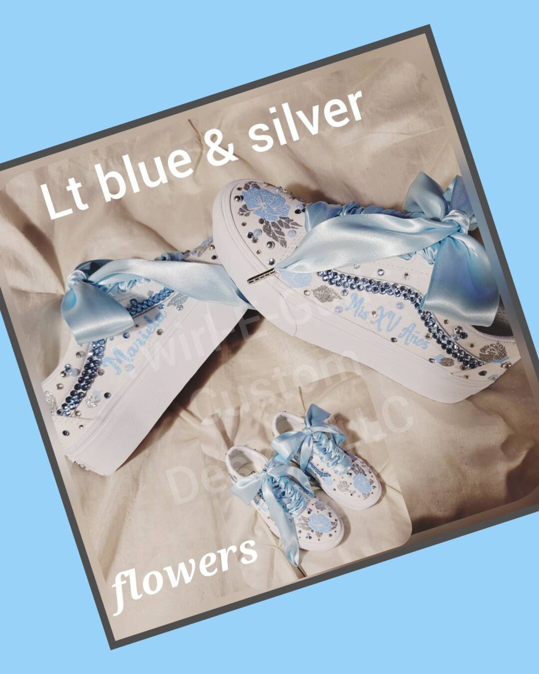 Custom Bedazzled Vans: Roses, Pearls & Swarovski Crystal Quinceañera ...