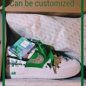 Adult: Hand Painted Midsection/ Swoosh, Custom Design Bedazzled AF1 for ...