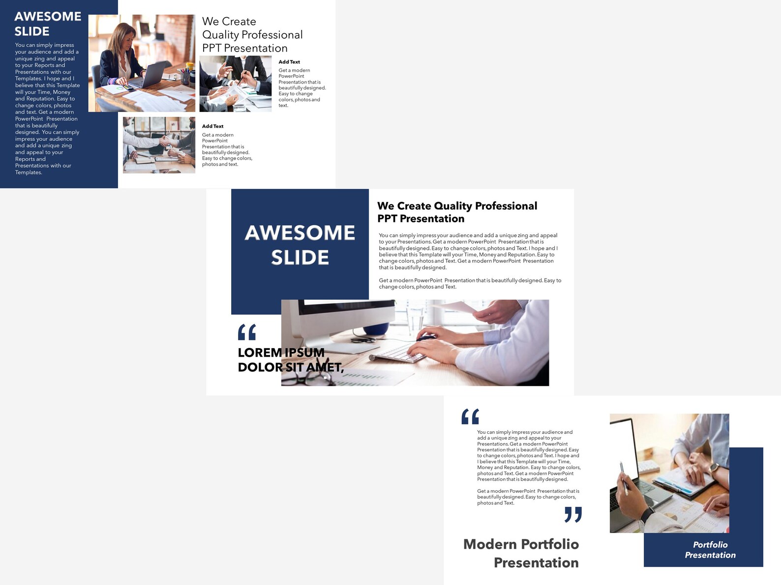 Modern Minimal Power Point Template, Easy Editable Presentation ...