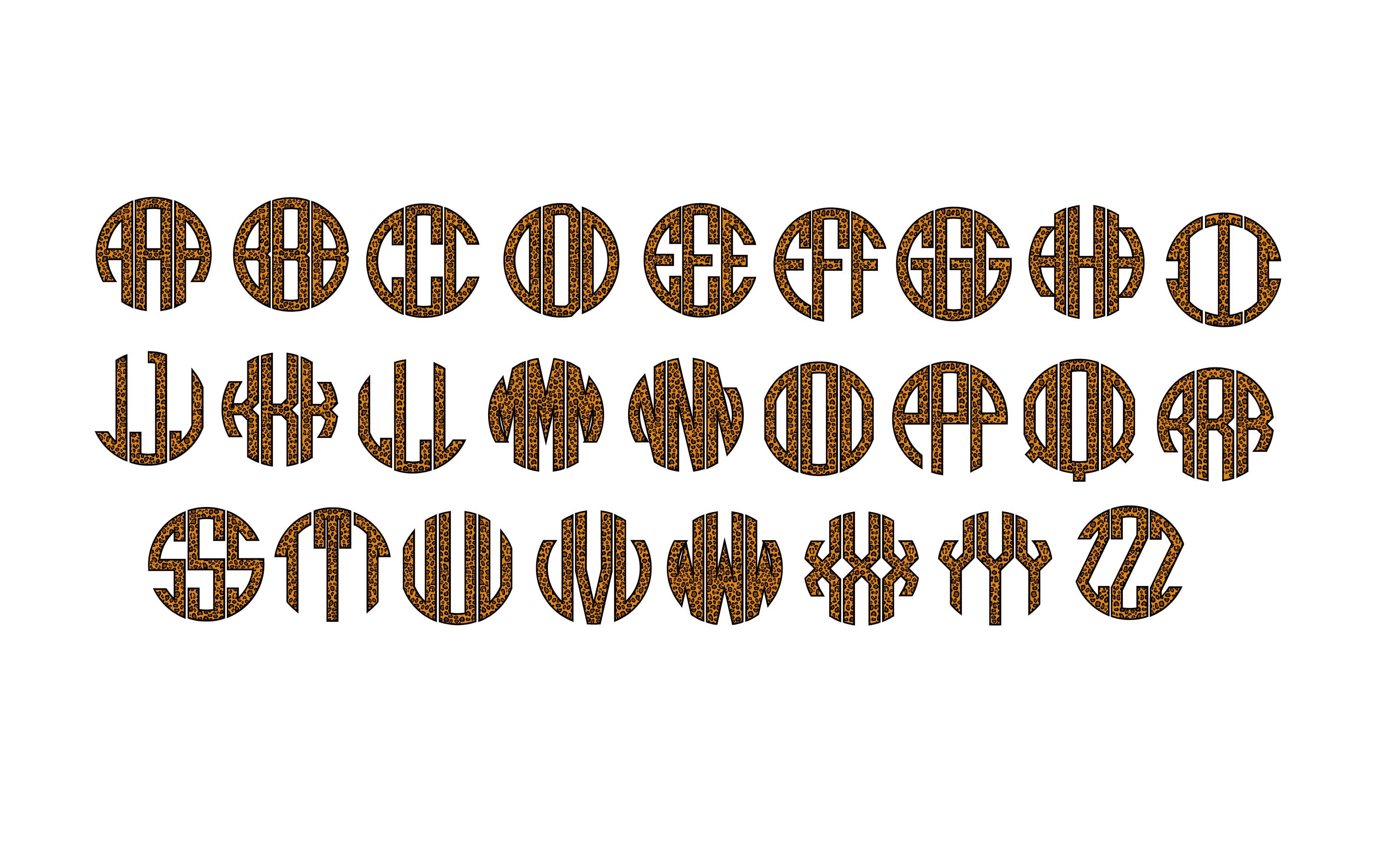 LEOPARD MONOGRAM SVG Leopard Font Svg Leopard Monogram - Etsy