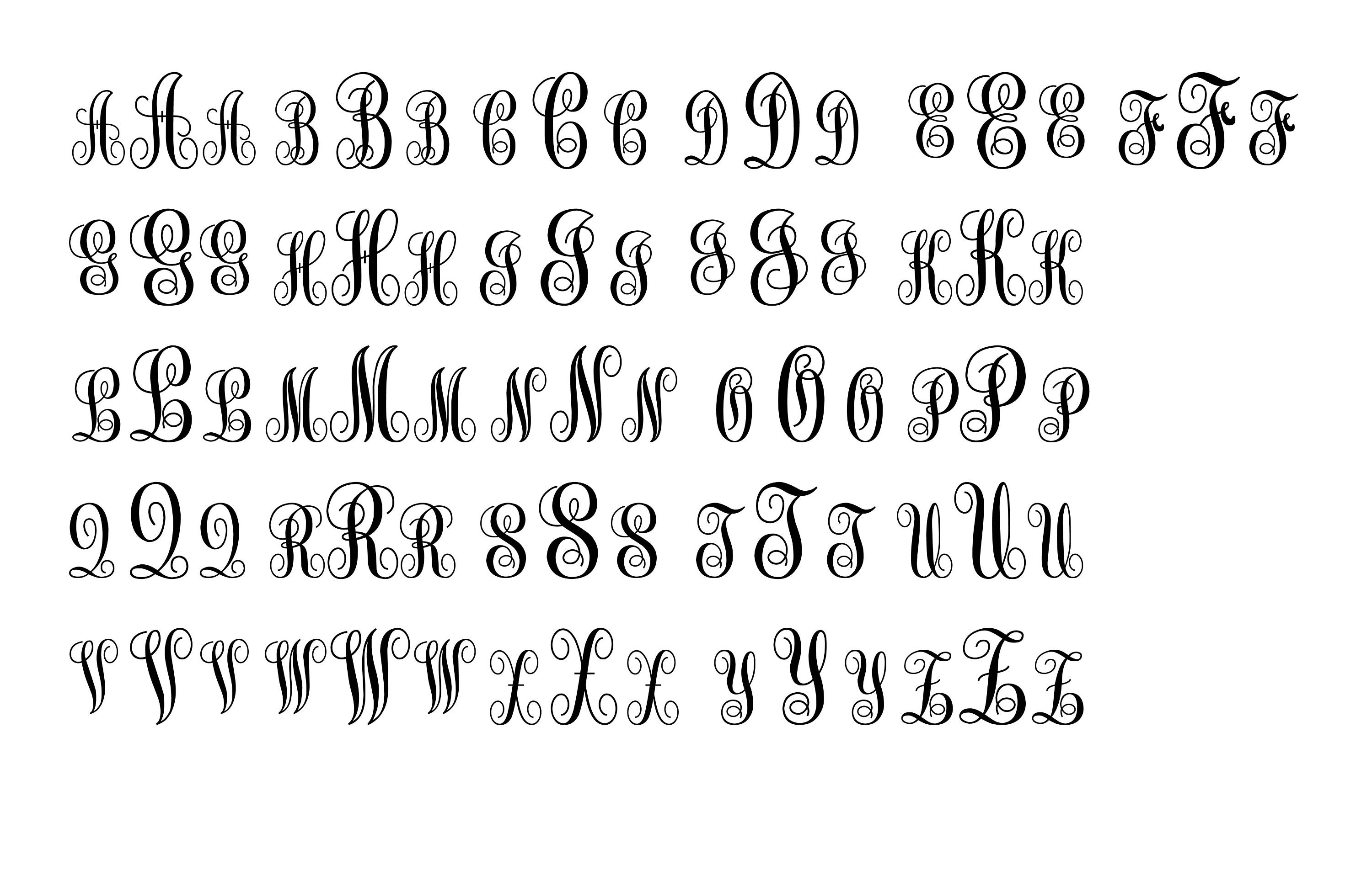 Interlocking Vine Monogram SVG Bundle Monogram Fonts SVG | Etsy