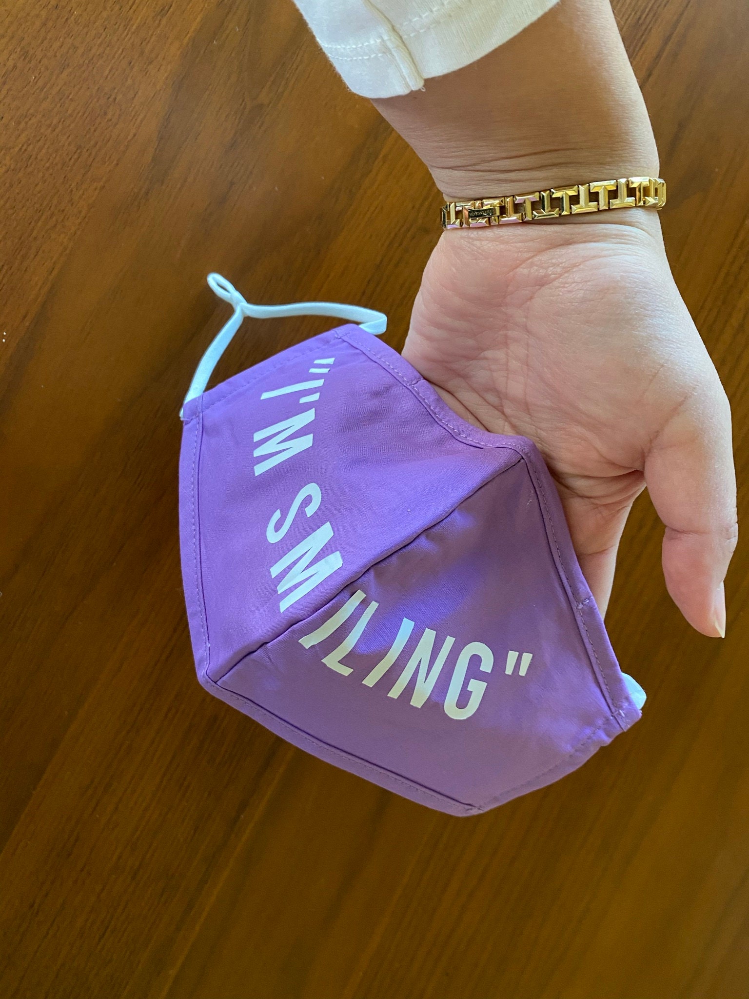 I'm Smiling Purple Face Mask - Etsy UK