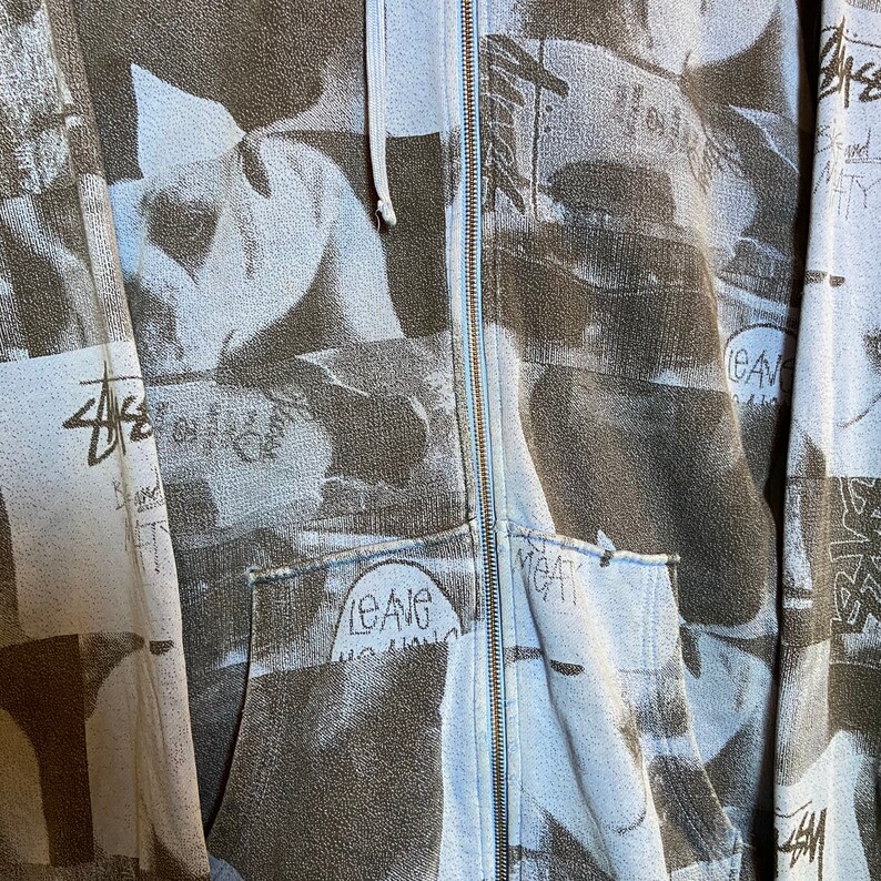 Vintage Stussy Big and Meaty Michael Miller Bulldog Rare All Over Print ...