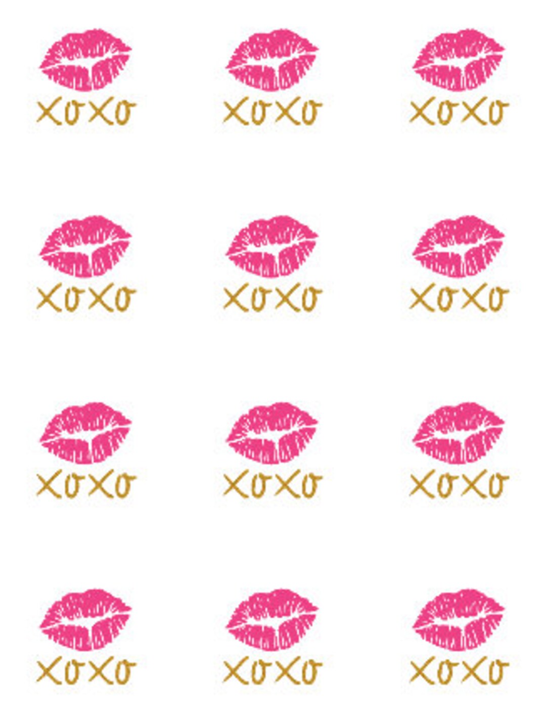 Pink Lips Xoxo Pre-cut Edible Images Multiple Sizes For: Cake Pops ...