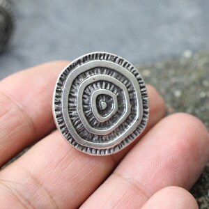 Round Silver Ring Layered Circles Ring Hammered Ring - Etsy