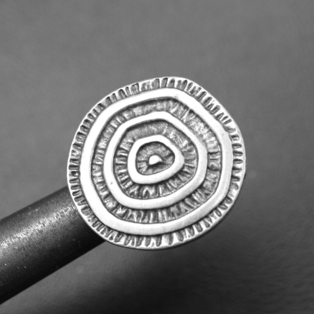 Round Silver Ring Layered Circles Ring Hammered Ring - Etsy