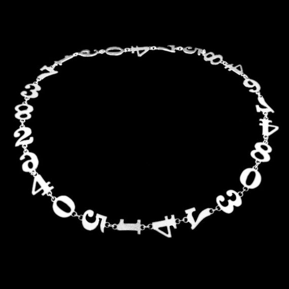 Silver Numbers Necklace Number Chain Necklace Stacking | Etsy