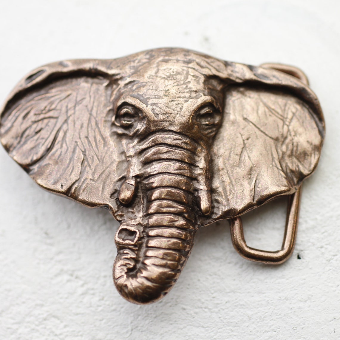 Elephant Head Belt Buckle Leather Belt Accessories Antique - Etsy