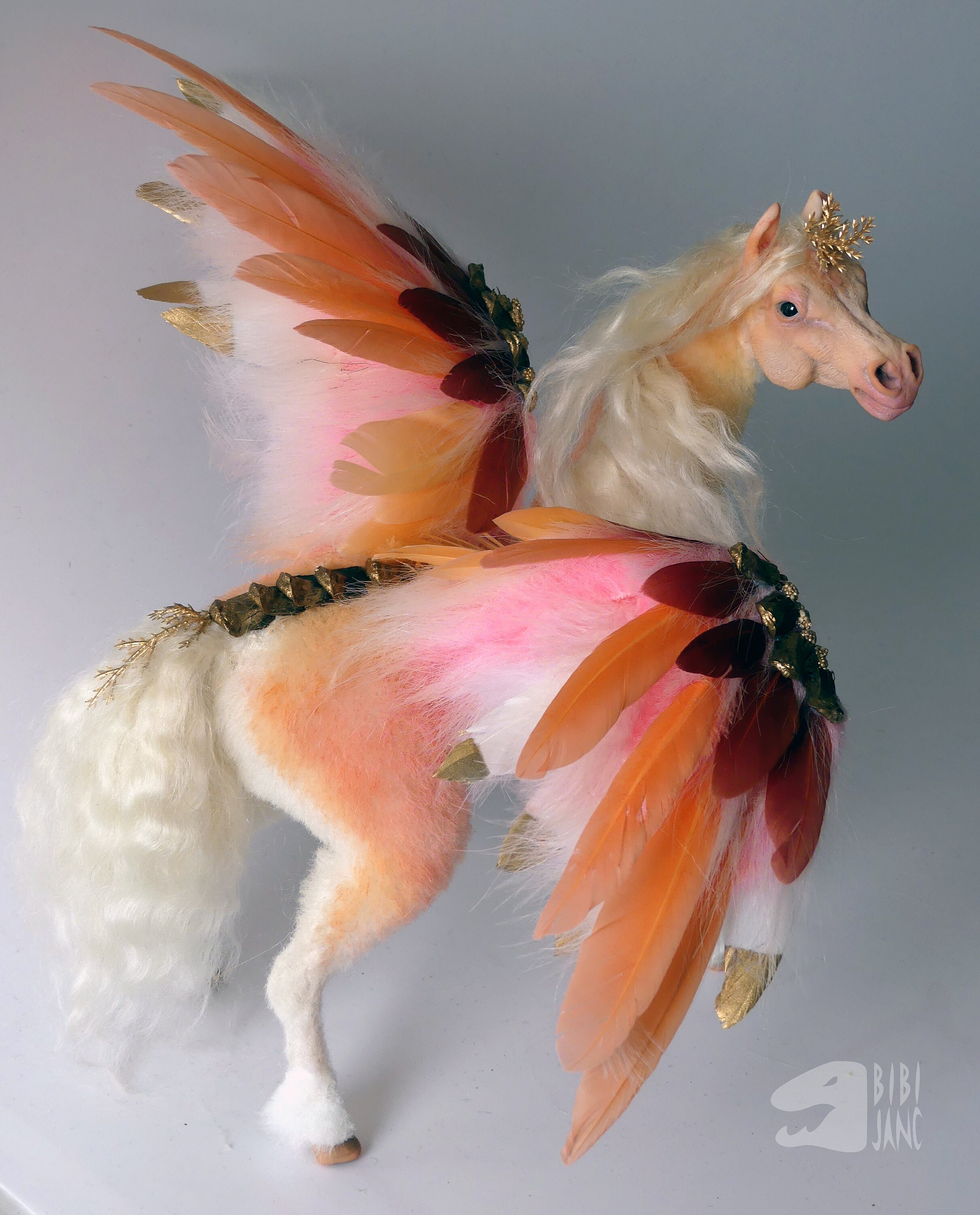 Pink Unicorn Pegas Winged Fantasy Horse Artistic Ooak Poseable Toy ...