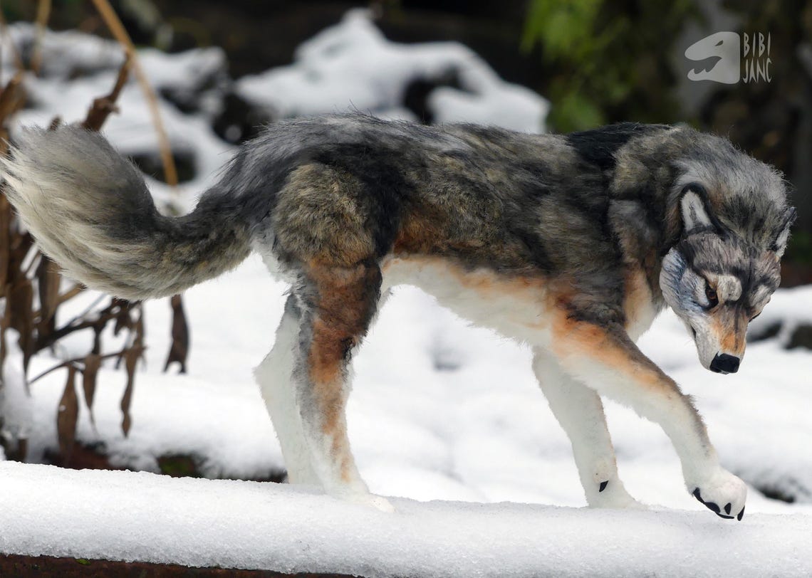 Miniature Realistic Wolf Poseable One of a Kind Art Doll - Etsy