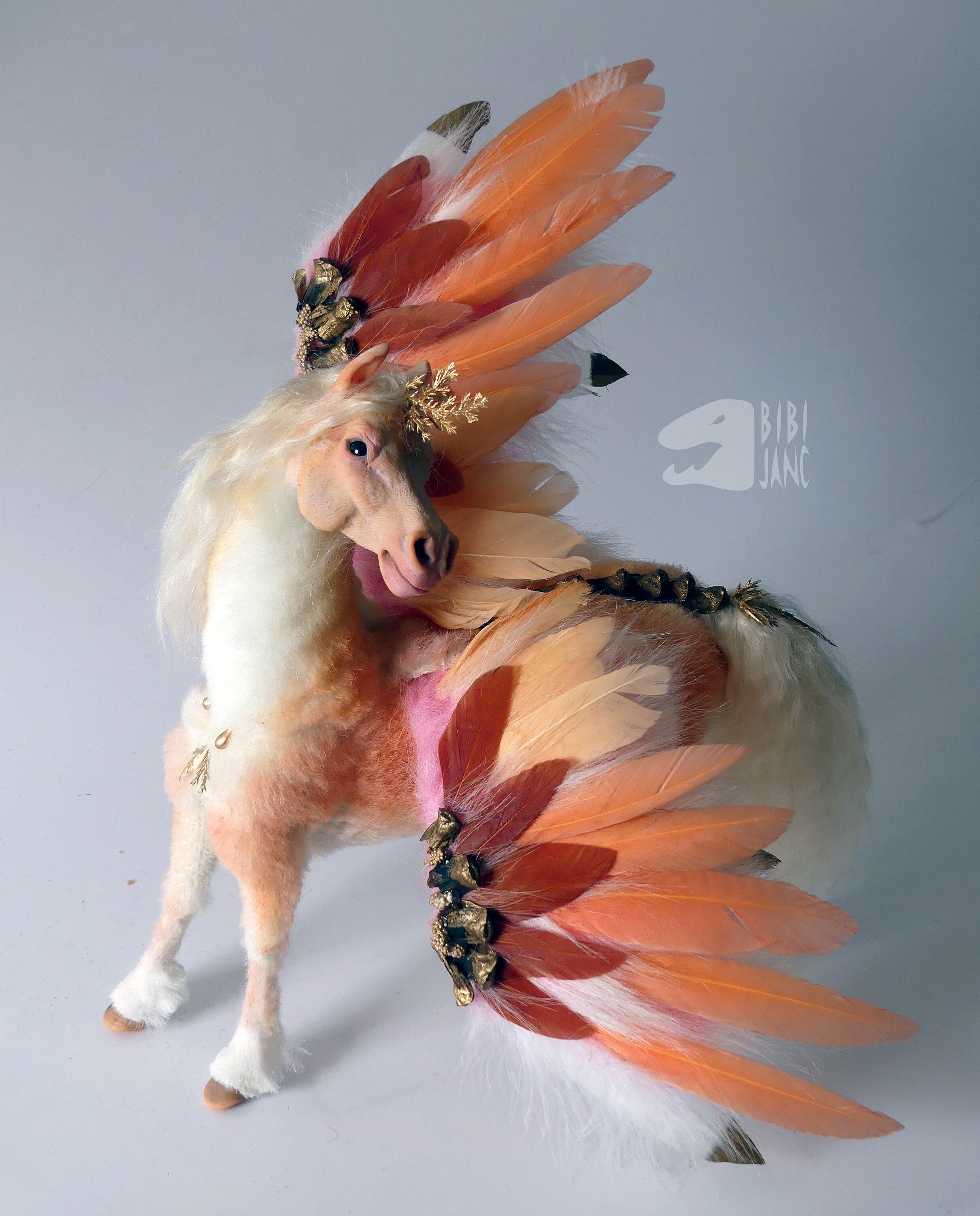 Pink Unicorn Pegas Winged Fantasy Horse Artistic Ooak Poseable Toy ...