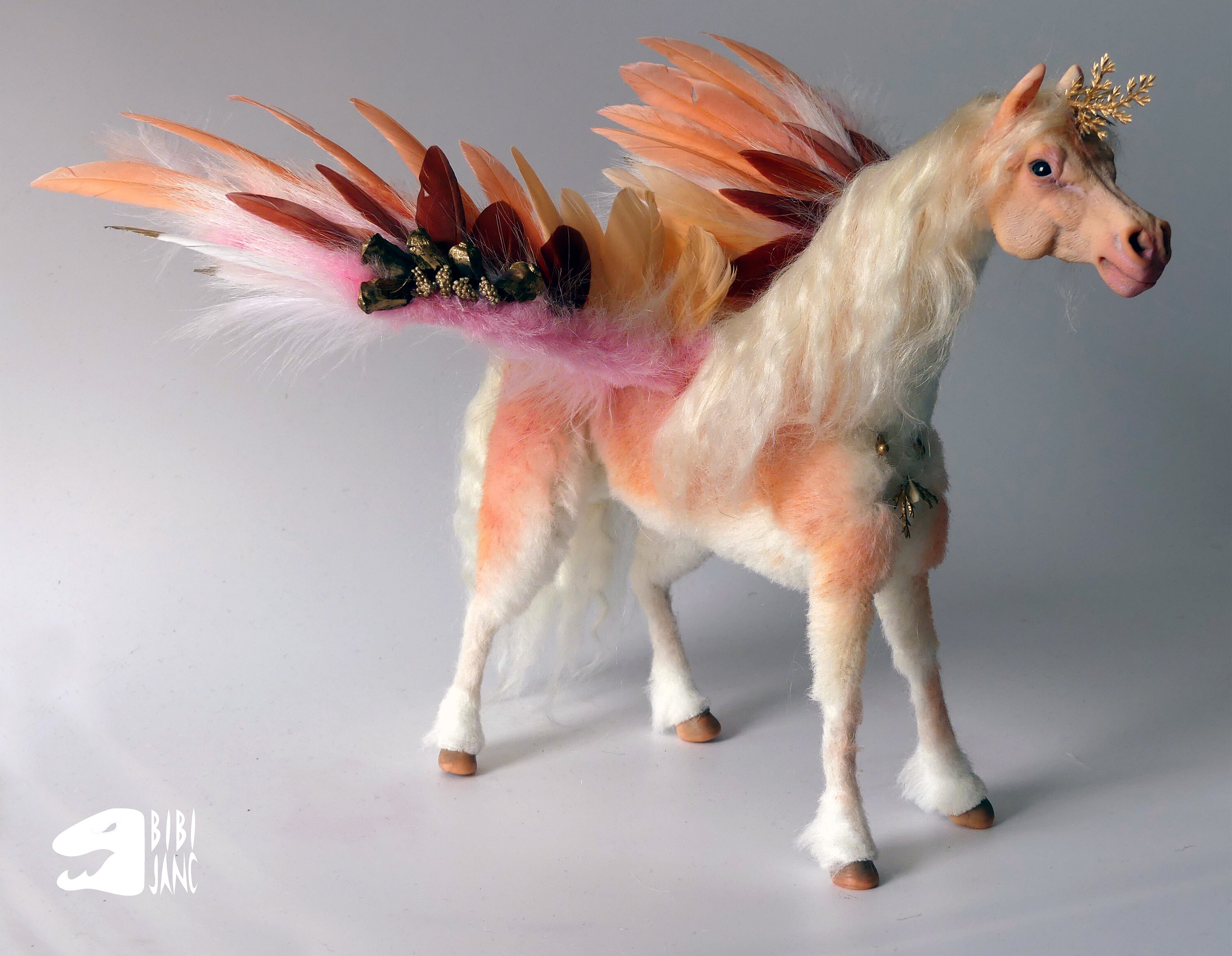 Pink Unicorn Pegas Winged Fantasy Horse Artistic Ooak Poseable Toy ...