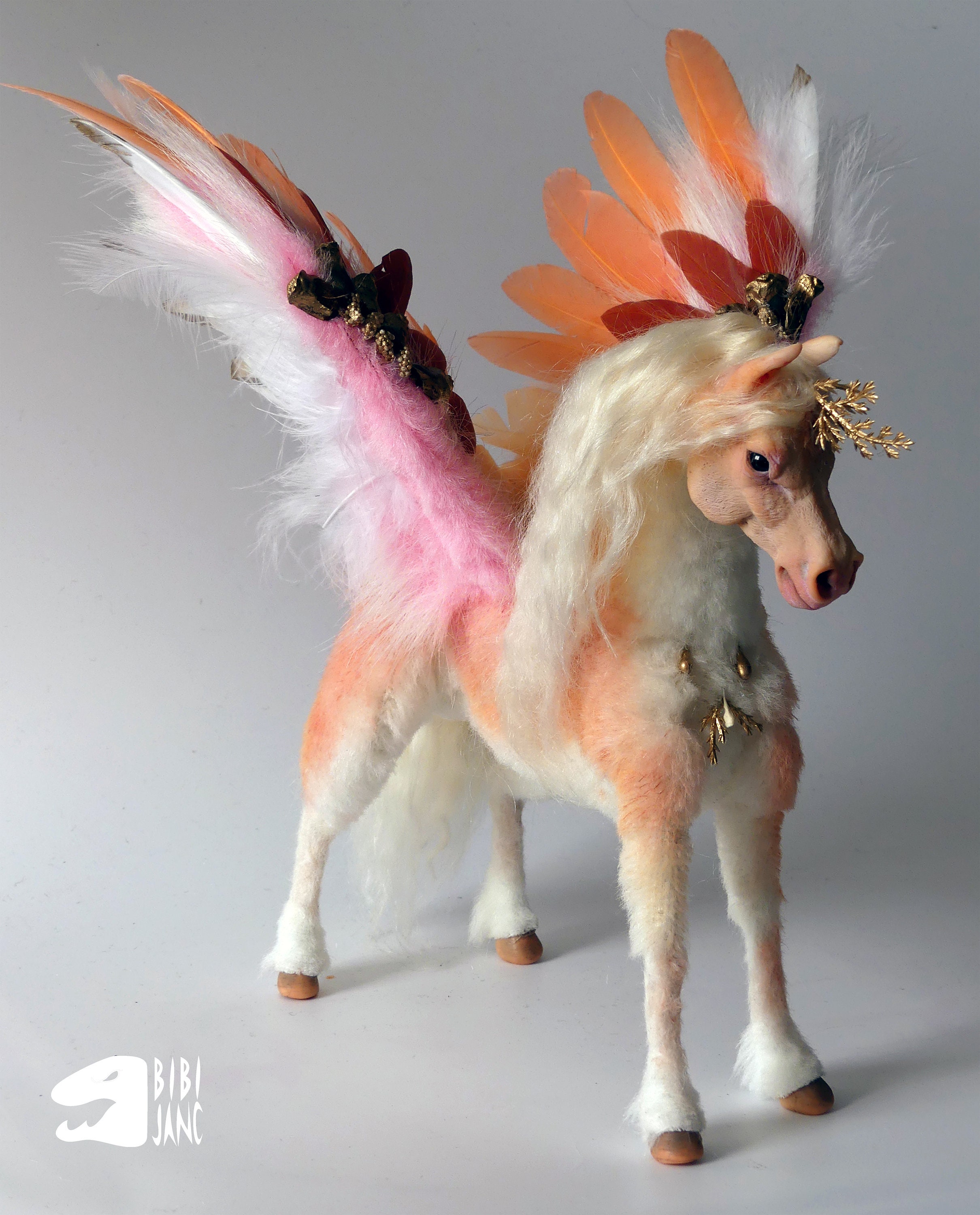 Pink Unicorn Pegas Winged Fantasy Horse Artistic Ooak Poseable Toy ...