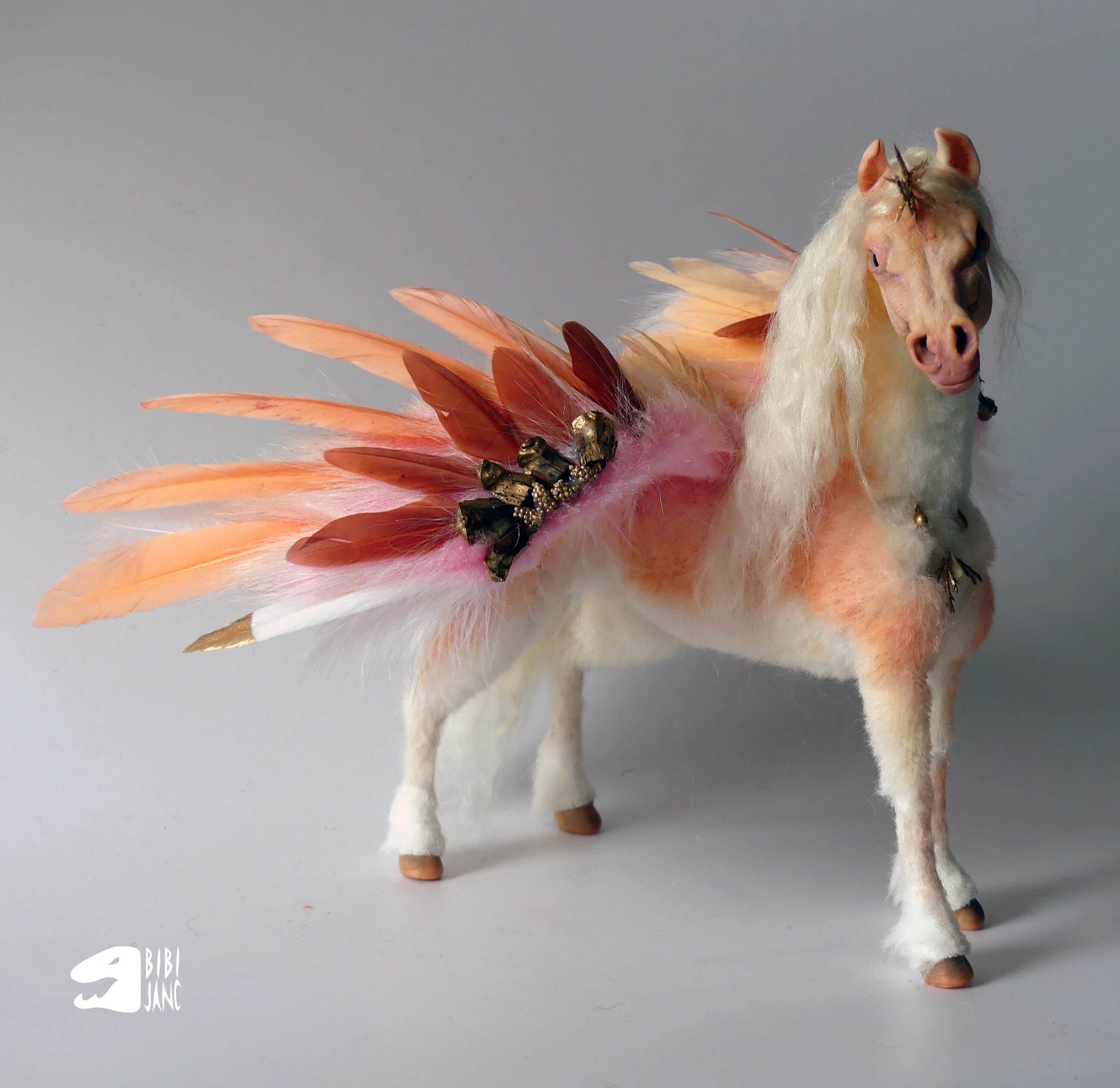 Pink Unicorn Pegas Winged Fantasy Horse Artistic Ooak Poseable Toy ...