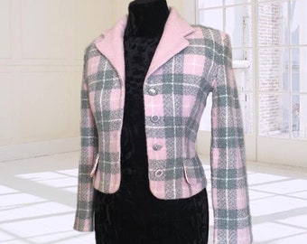 Pink Plaid Blazer | Etsy