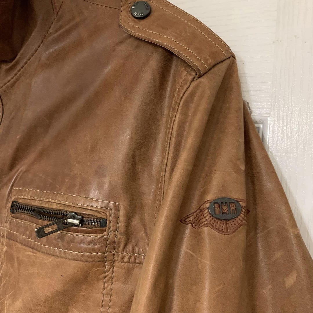 Vintage Leather Bomber 90s Leather Jacket Leather Biker Jacket ...