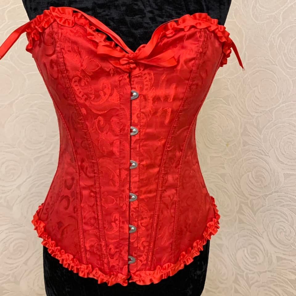 Vintage Hourglass Corset Red Satin Corset S - Etsy
