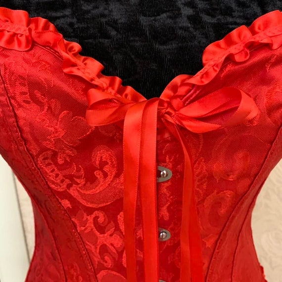 Vintage Hourglass Corset Red Satin Corset S Gem
