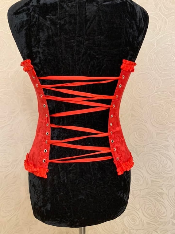 Vintage Hourglass Corset Red Satin Corset S Gem