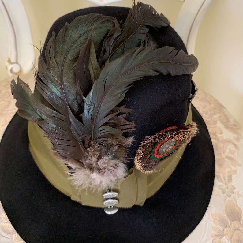 Vintage Dirndl Tyrolean Hat Austrian Hat Wool Hunting Hat - Etsy