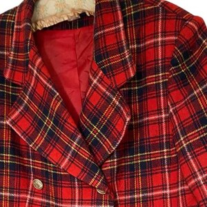 Vintage Tartan Blazer Red Womens Plaid Jacket XL-XXL - Etsy