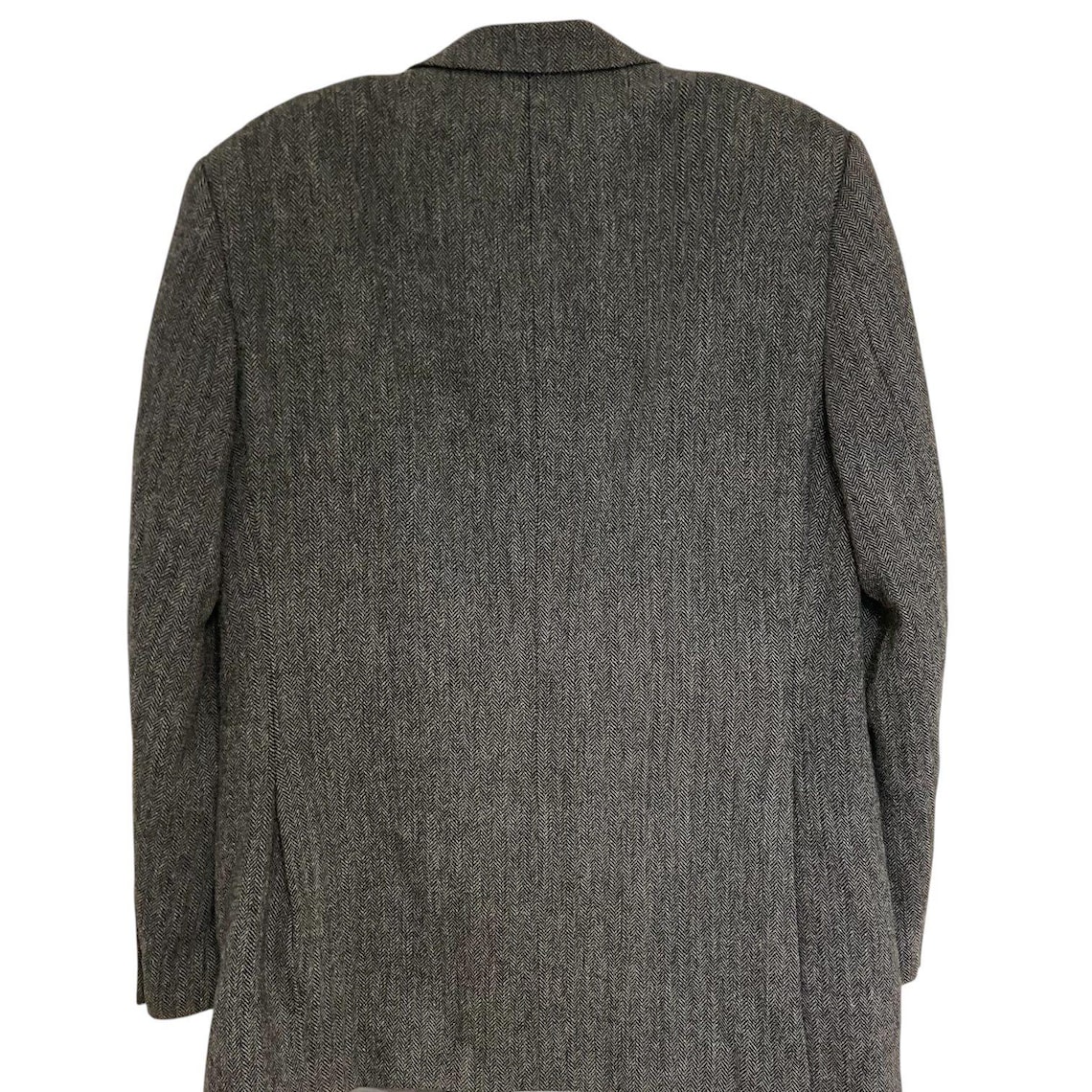 Vintage Tweed Jacket Grey Tweed Herringbone Jacket Tweed Blazer Jacket ...