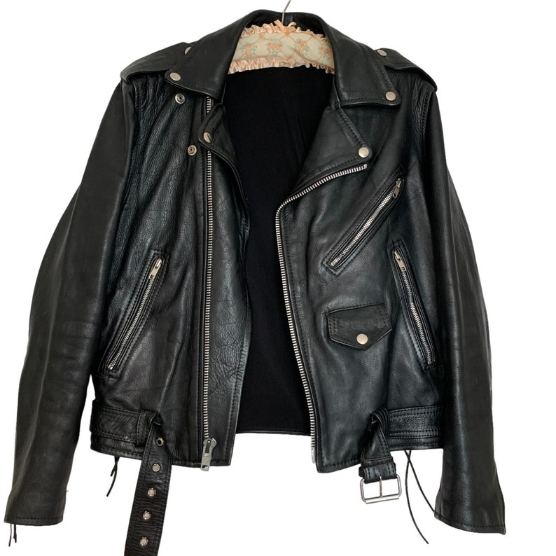 Vintage Motorcycle Jacket 90s Leather Jacket English Style Moto Jacket ...