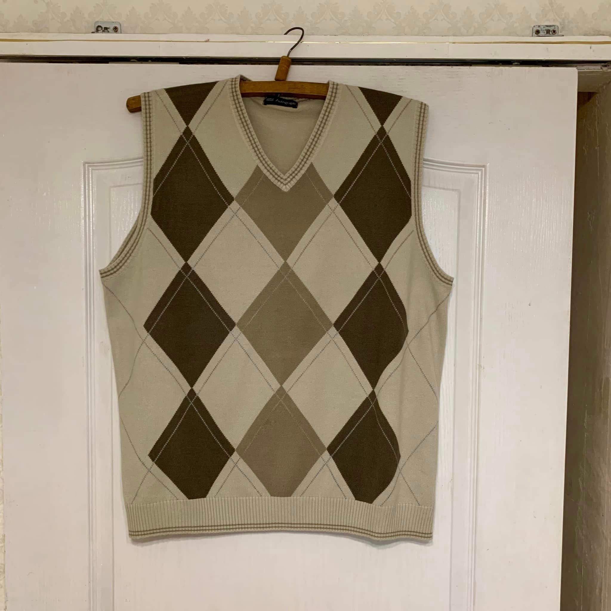 Vintage Old Money Sweater Vest Knitwear Argyle Sweater Unisex Vest - Etsy