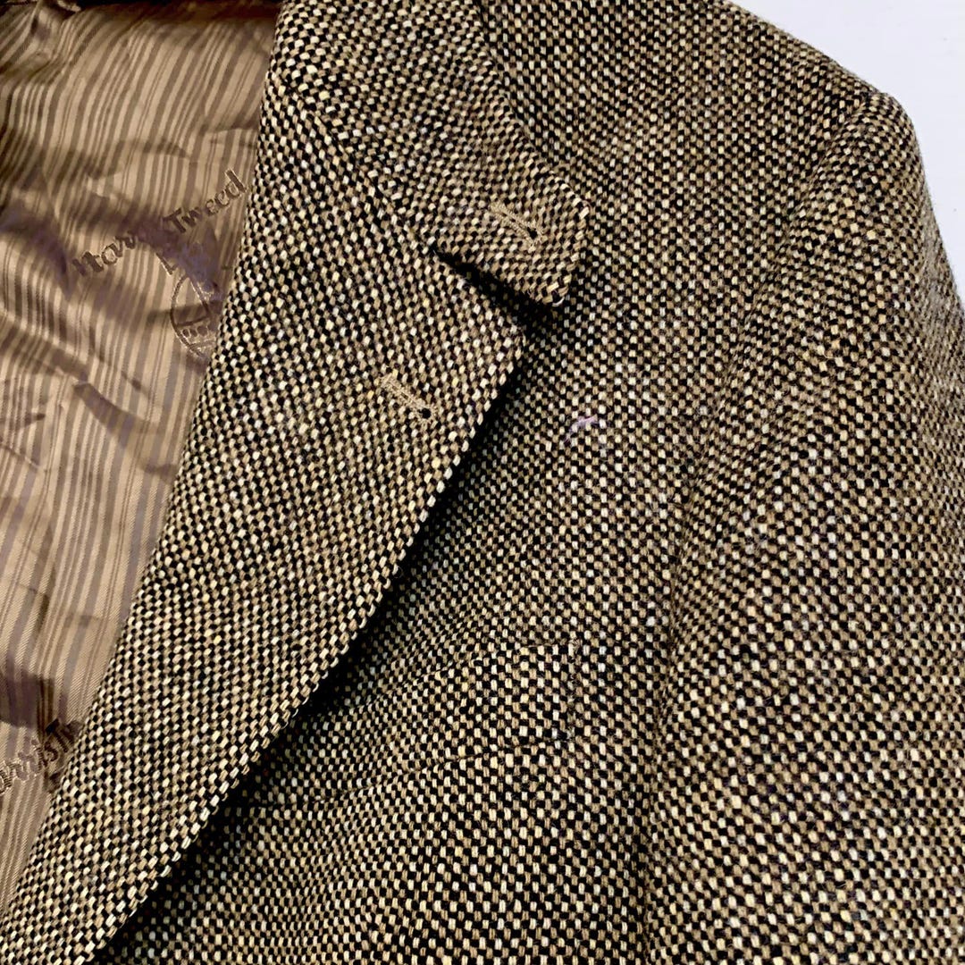 Vintage Tweed Jacket Brown Tweed Blazer Men Tweed Jacket Harris Tweed ...