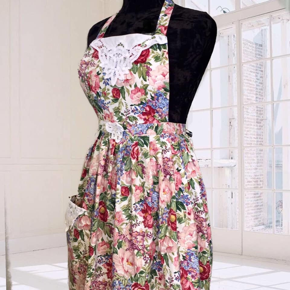 Vintage Apron Dress Cottagecore Apron Floral Women's Apron - Etsy
