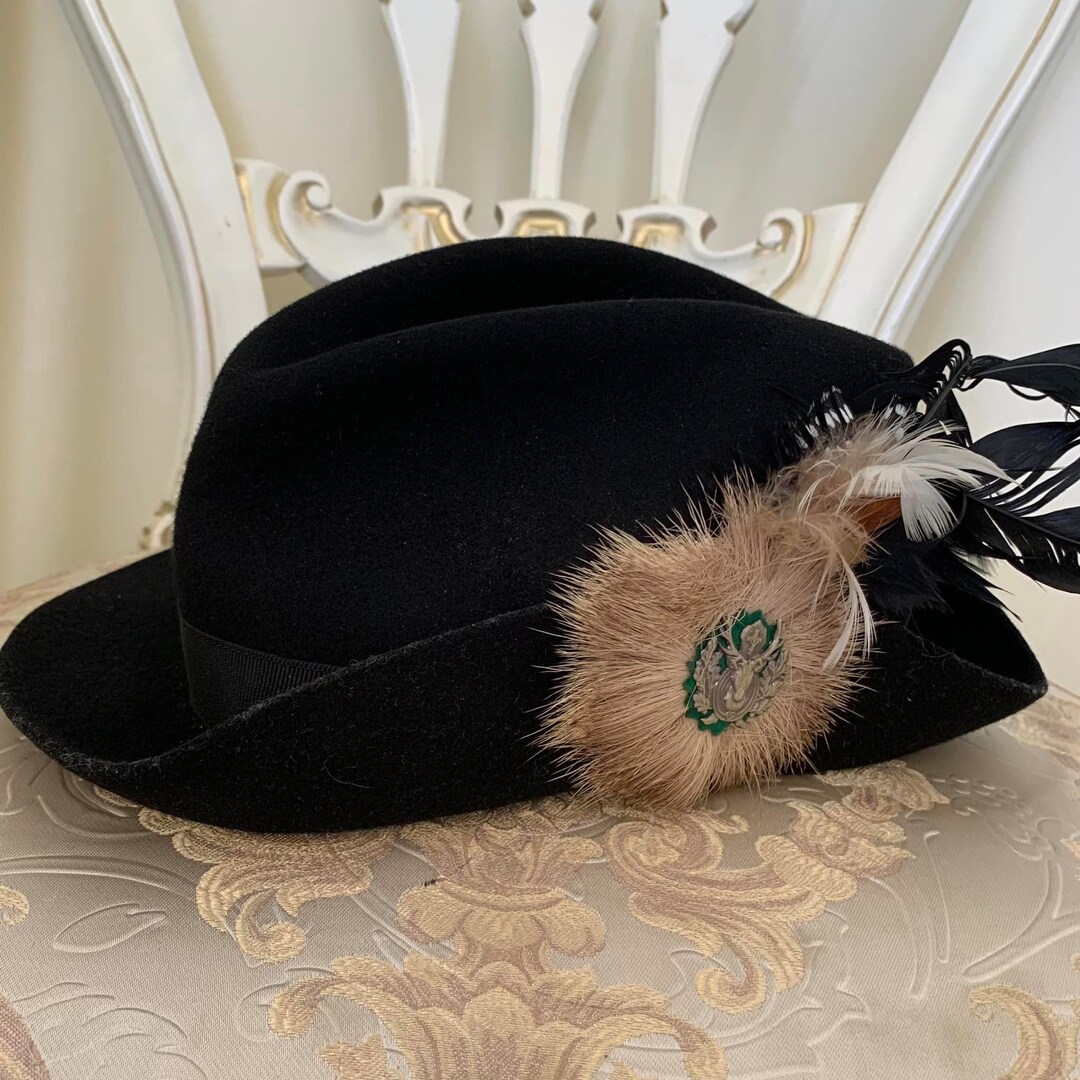 Vintage Dirndl Tyrolean Hat Trachten Hat Oktoberfest Hat - Etsy