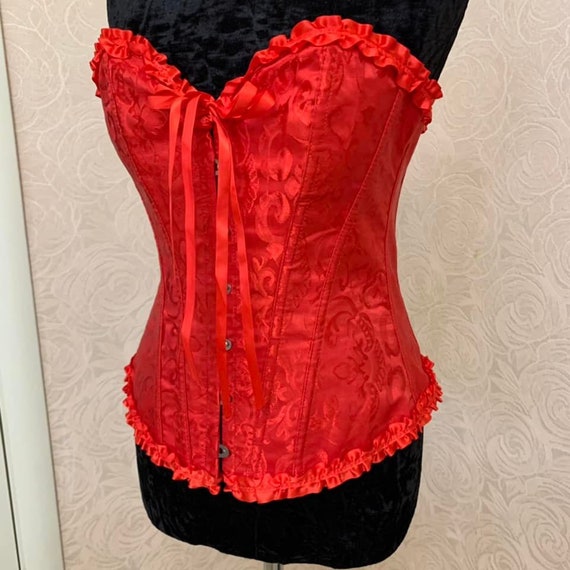 Vintage Hourglass Corset Red satin corset S - Gem