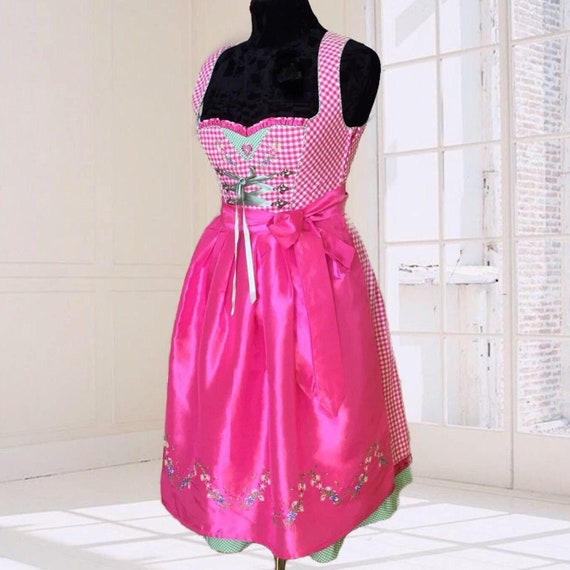Vintage Traditional Dirndl Dress Pink Dirndl Octoberfest Dress - Etsy