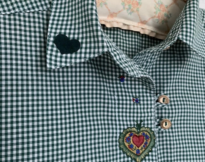 Vintage Trachten Shirt Embroidery Austrian Blouse Dirndl Blouse - Etsy