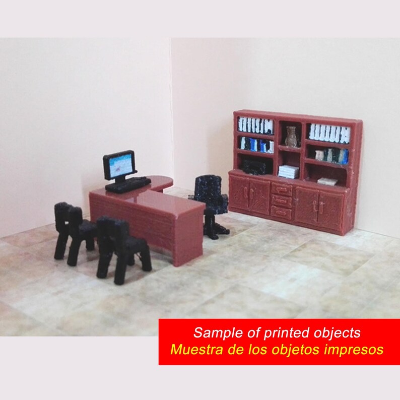 Office Furniture Kit- 1:50 Scale - STL Files for 3D Printing ...