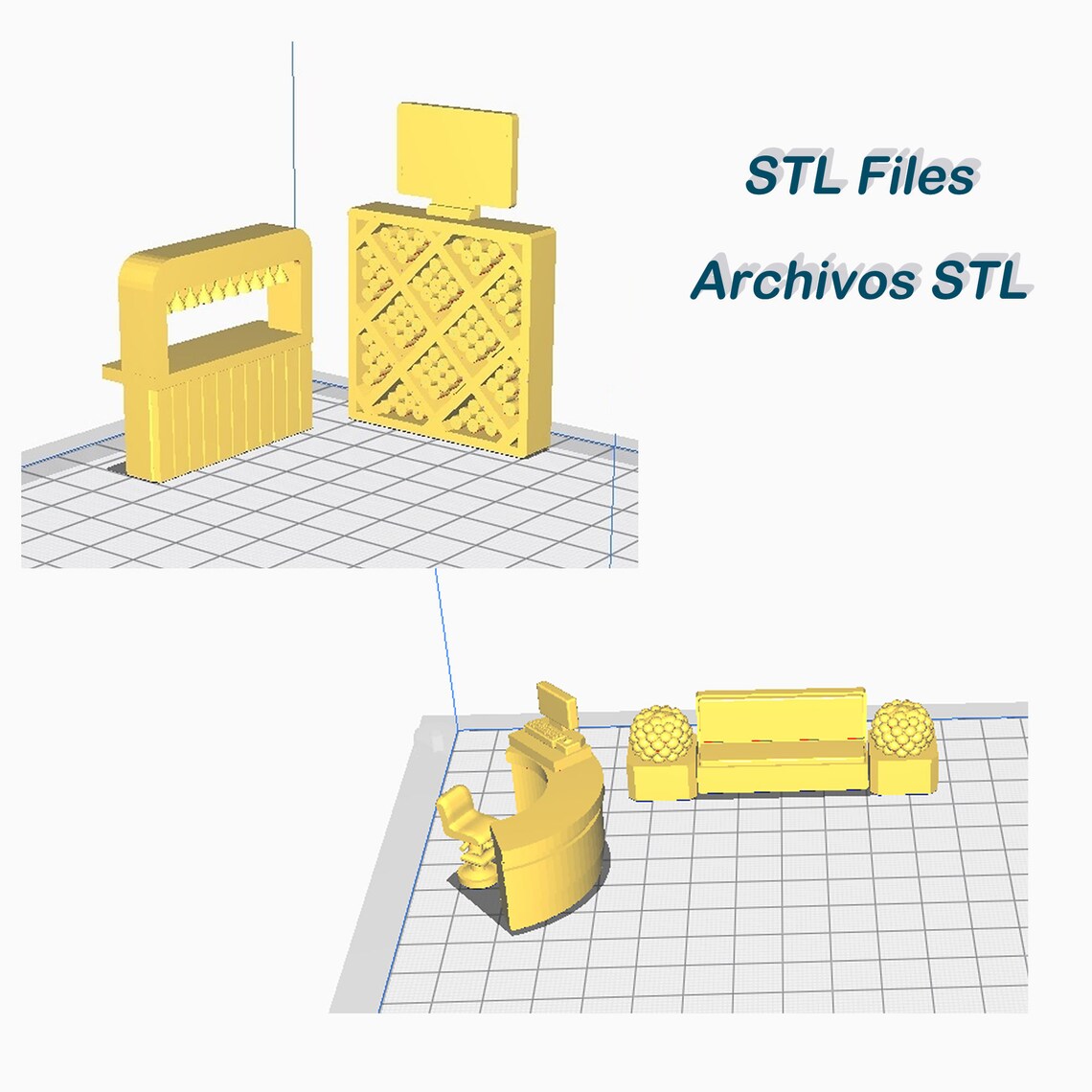 Restaurant Bar Items Pack - 1:50 Scale - STL Files for 3D Printing ...